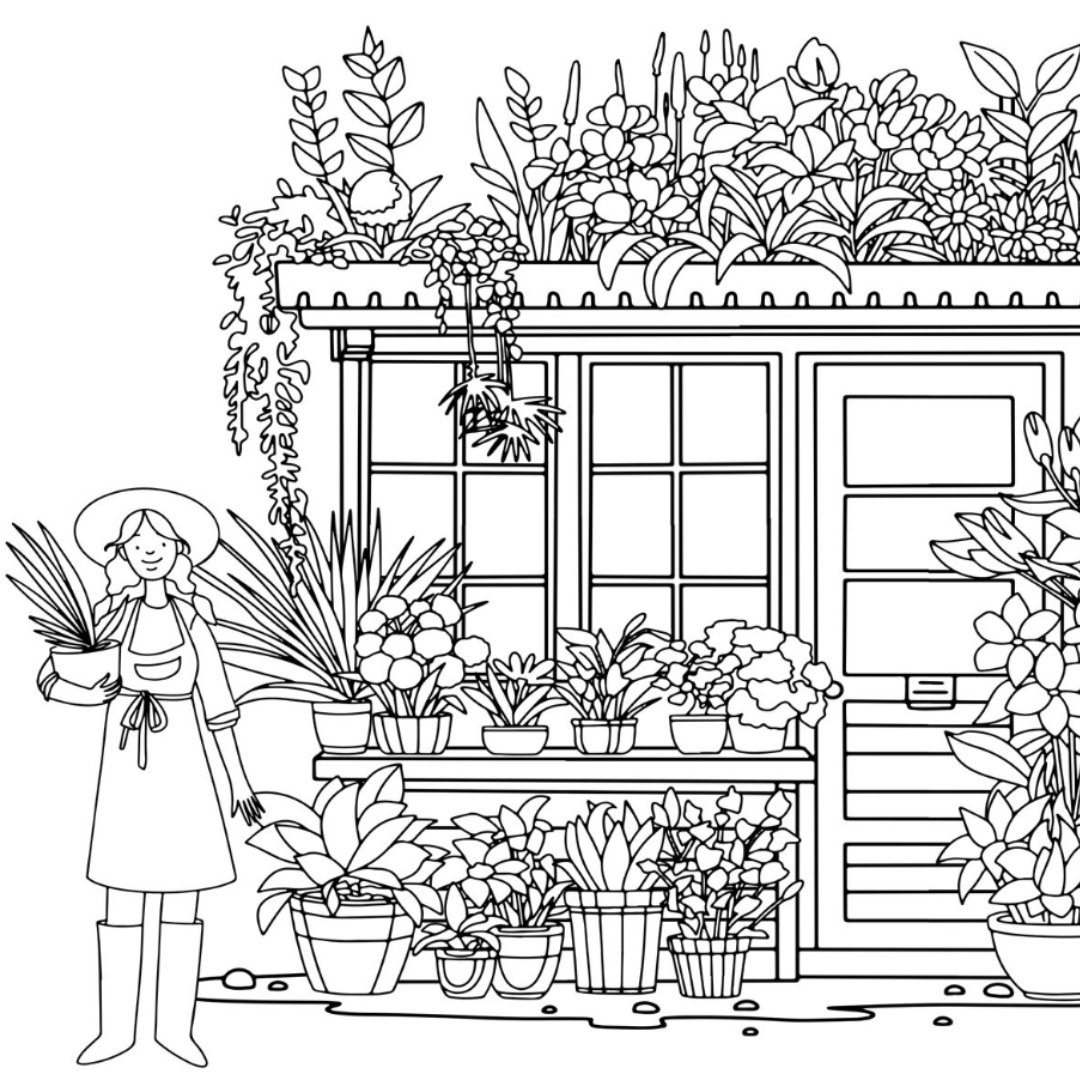 Florist Colouring Page – Castle Arts
